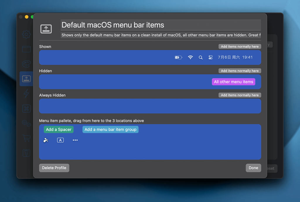 Bartender 6 Mac 菜单栏图标管理工具软件丨中文网站正版购买 – Bartender 是一款 macOS 菜单栏管理工具，它通过快速访问、自定义样式、分组、预设、触发器等功能，帮助 ...